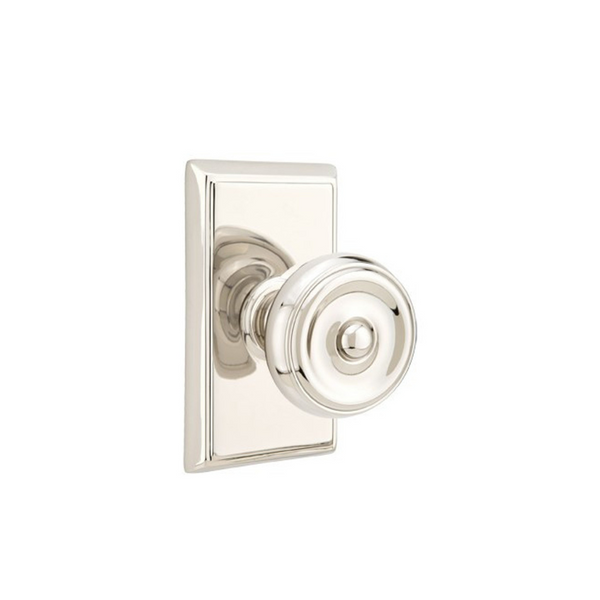 Emtek 8135 CLASSIC BRASS - Knobsets With 7” Wilshire SidePlate Passage – Golden Locks Inc