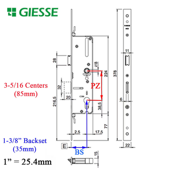 Giesse Door with Perimeter Lock 35mm backset, 85mm PZ – Golden Locks Inc