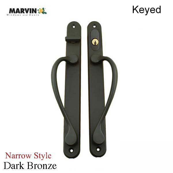 Marvin Narrow Traditional, Keyed Sliding Patio Door Handle - Dark Bron ...