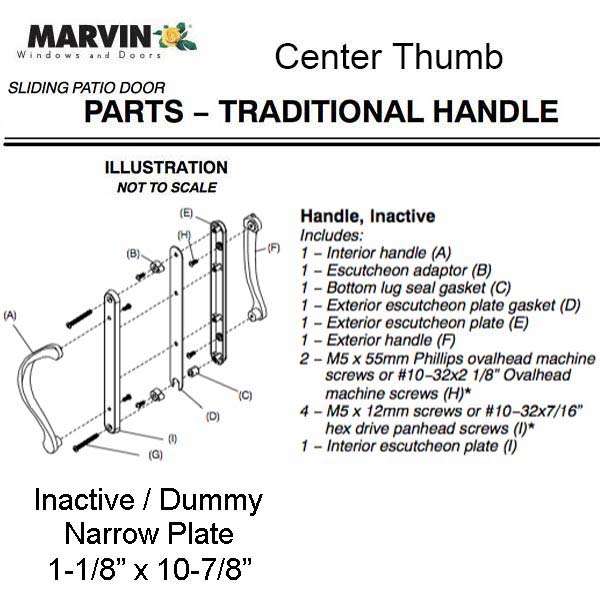 Marvin Inactive / Dummy Narrow Sliding Door Handle - Satin Chrome ...