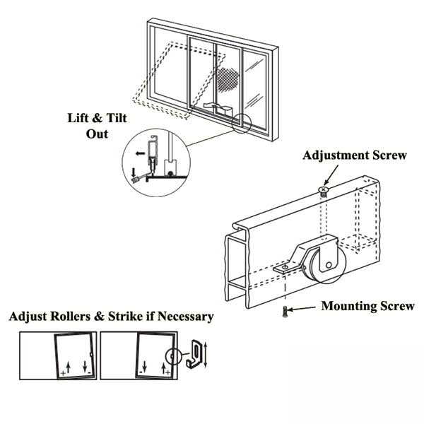 Spring Tension Roller Assembly with 1 Inch Nylon Wheel for Sliding Scr ...