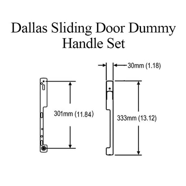 DALLAS DUMMY SLIDING DOOR HANDLE SET, HLS9000 GEARS RH 1-3/4" PANEL ...