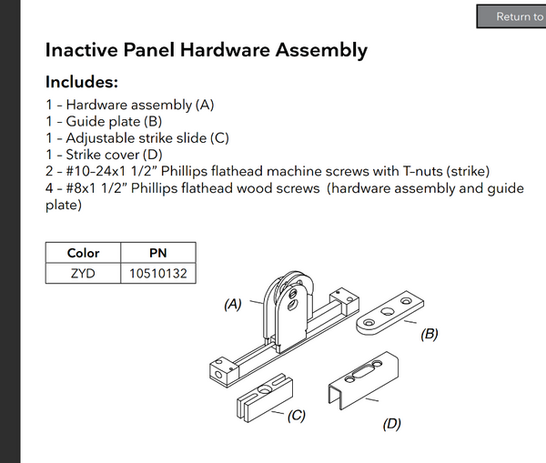 Marvin Inactive Panel, Sliding door lock, 2-3/8" – Golden Locks Inc