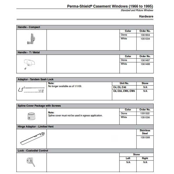 Andersen Operator Spline Cover, White – Golden Locks Inc