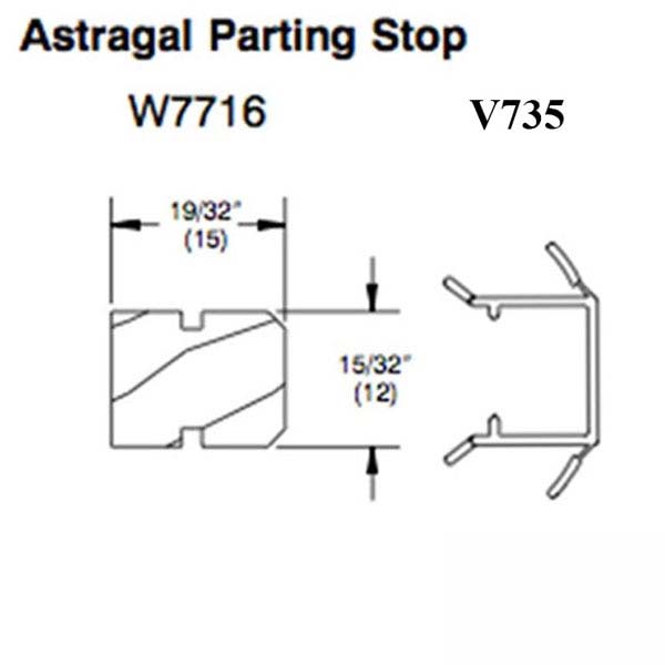 Marvin V735 Parting Stop Weather Strip for Stationary Jamb, 75" - Beig ...