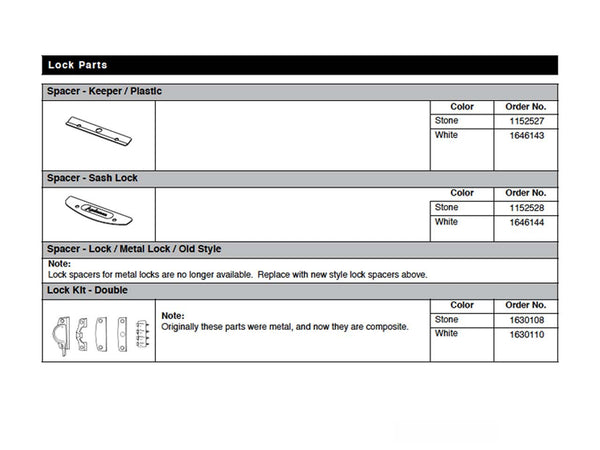 Andersen Sash Lock Keep White Shim Spacer For Andersen Double Hung Win ...