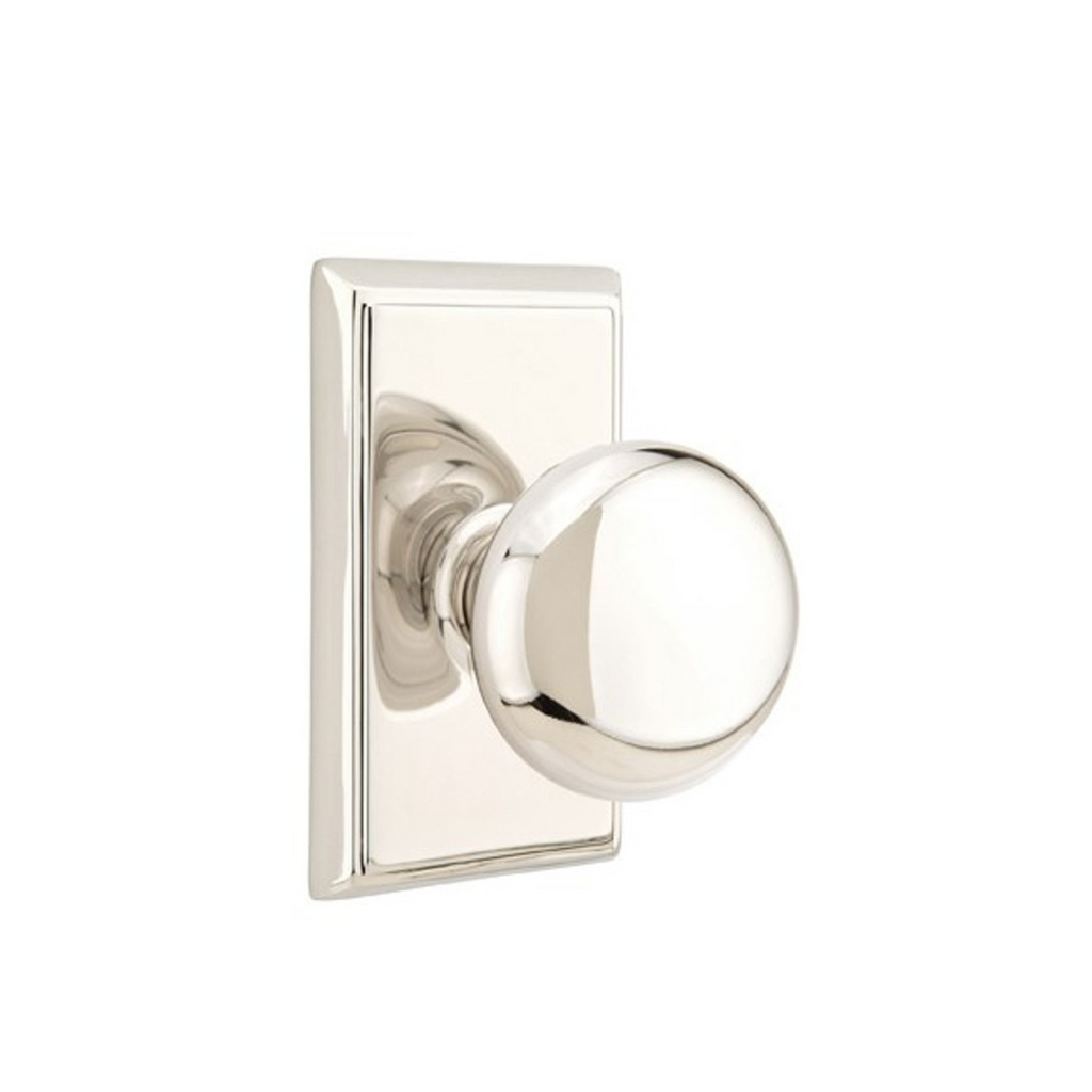 Emtek 8135 CLASSIC BRASS - Knobsets With 7” Wilshire SidePlate Passage – Golden Locks Inc