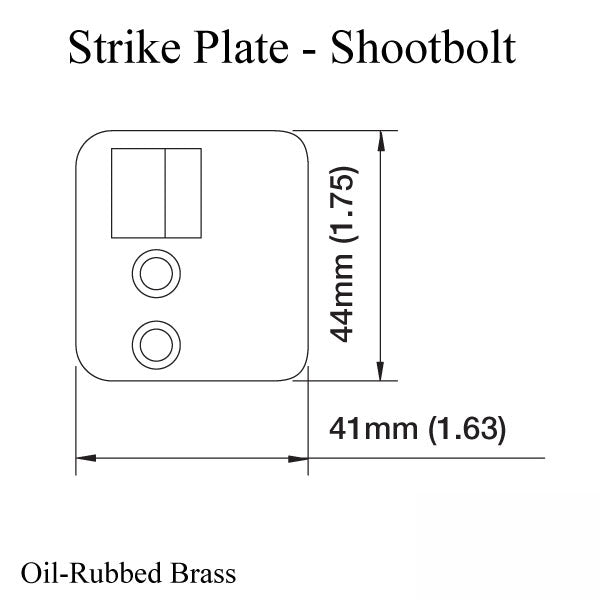 Strike Plate, PS0022R, Shootbolt.1.63 x 1.75 - Oil Rubbed Brass ...