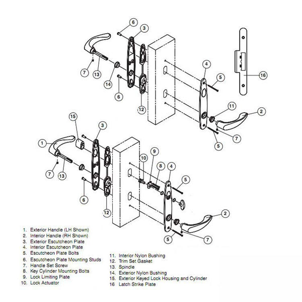 Andersen Tribeca Hardware Kit - Double Doors, Non-Keyed - White - BLEM ...