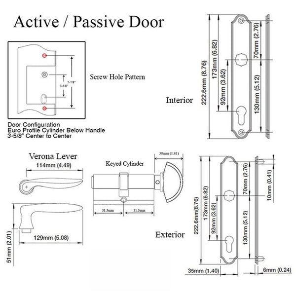 Hoppe Active Verona Handle Set, M151/374N - Satin Nickel , 2714269 ...