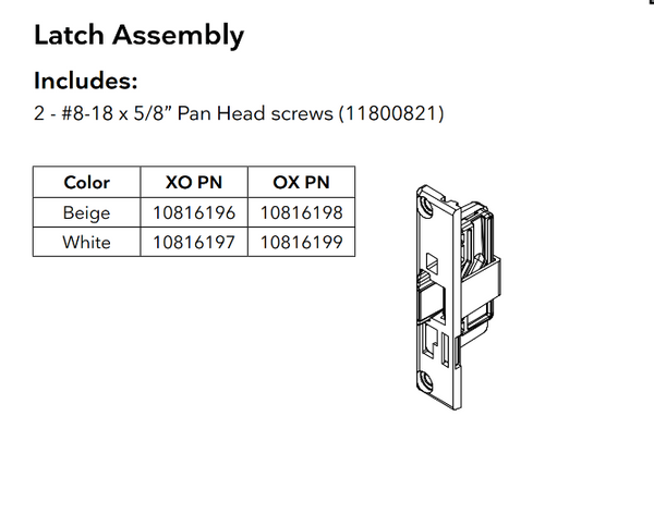 Marvin Ultimate wood glider Latch Assembly Left Active, XO – Golden ...