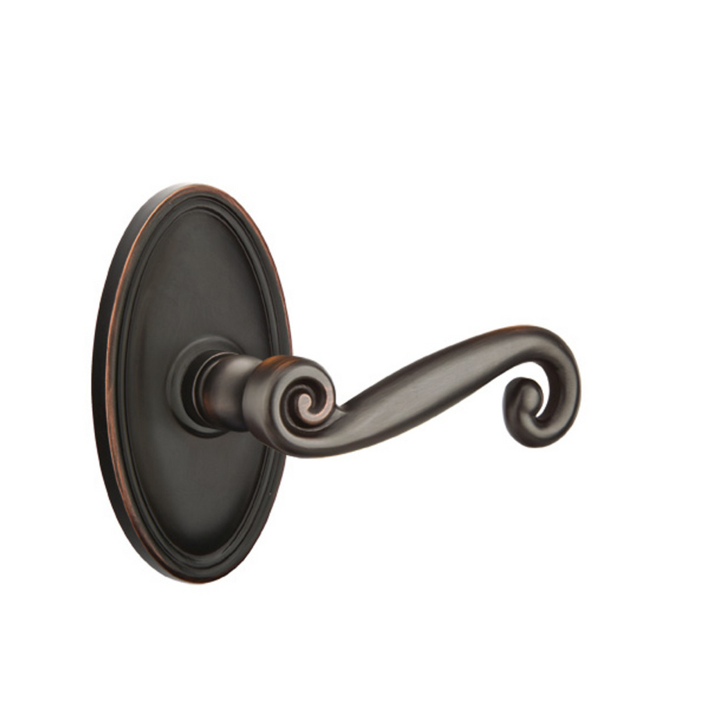 Emtek 8120 DESIGNER BRASS - LEVERSETS With Oval Rosette Passage Set ...