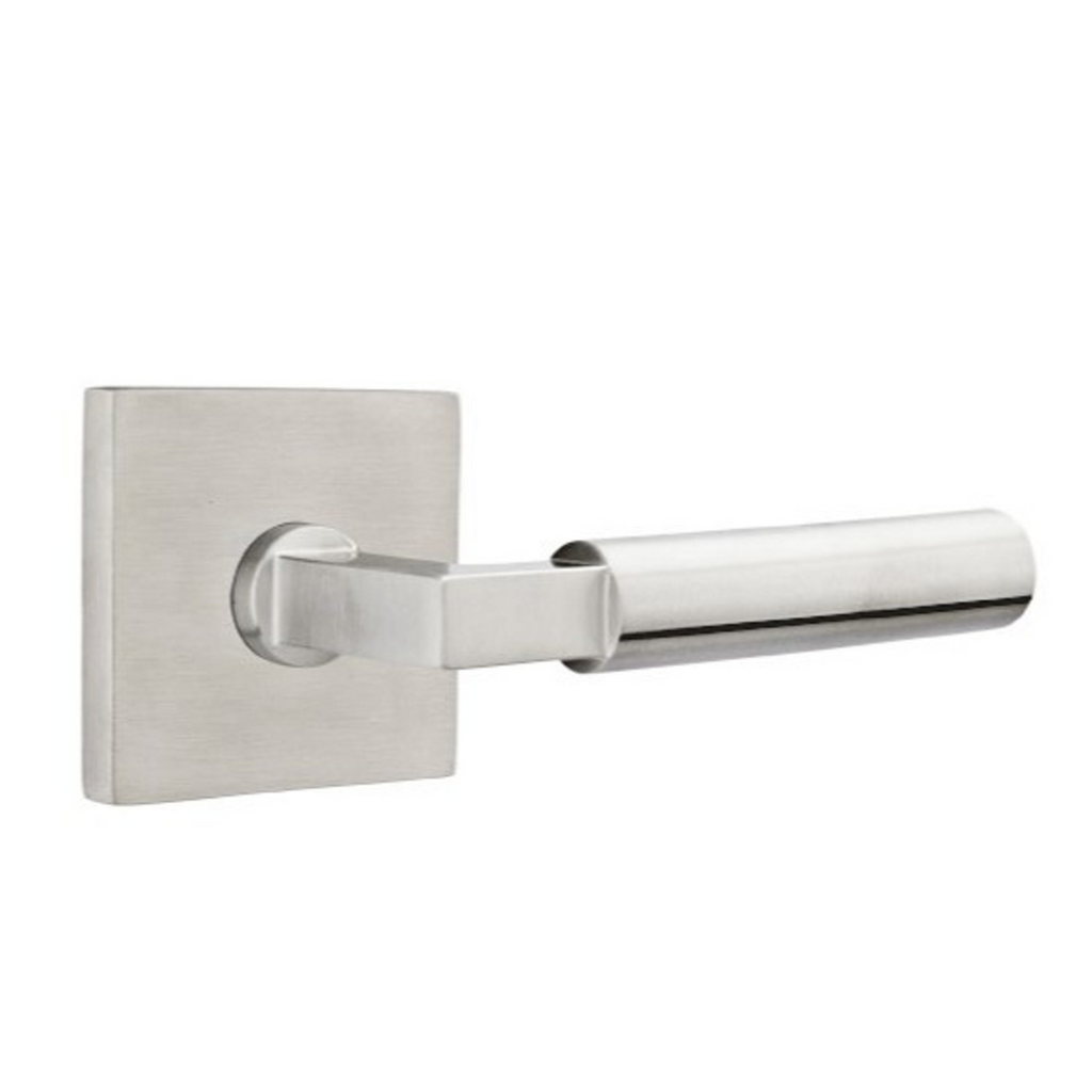 Emtek S200 STAINLESS STEEL - LEVERSETS With Square Rosette Privacy Set – Golden Locks Inc
