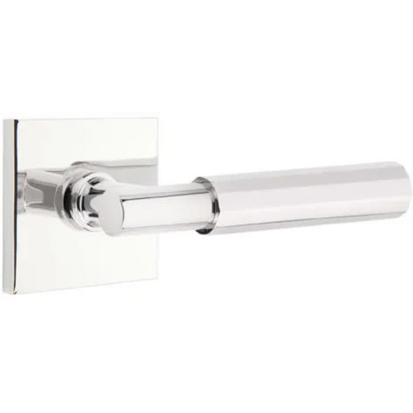 Emtek 5212 Select Brass Lever Handle With Stem And Modern Rectangular ...