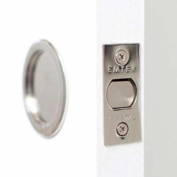 Emtek 2144 Round Pocket Door Tubular Lock (2-1/2" Diameter) - Passage ...