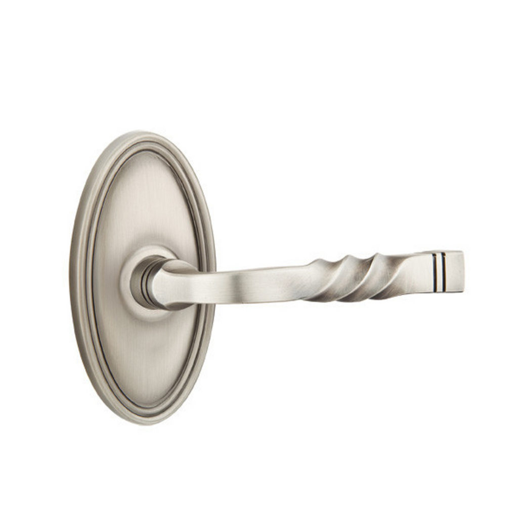 Emtek 8120 DESIGNER BRASS - LEVERSETS With Oval Rosette Passage Set ...