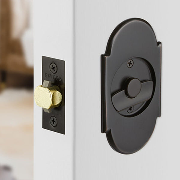 Emtek 2035 #8 Classic Arched Pocket Door Tubular Lock (2-1/2" x 4-3/8 ...