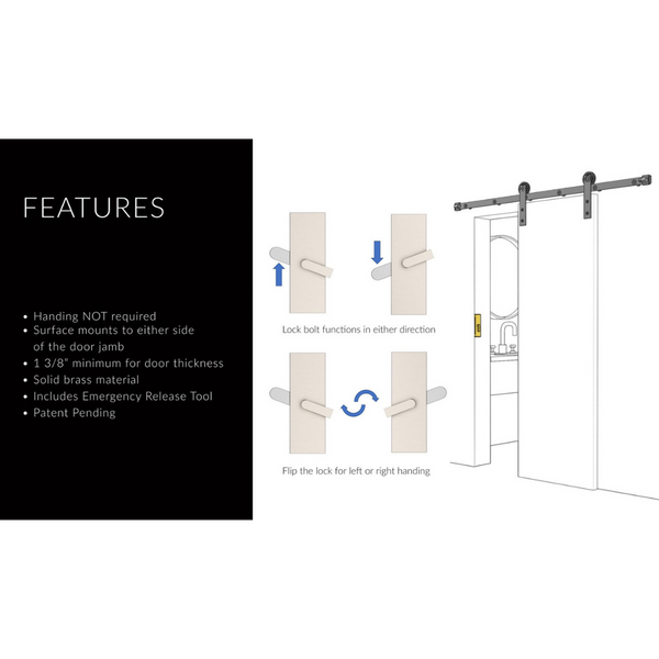 Emtek Modern Rectangular Barn Door Privacy Locks – Golden Locks Inc