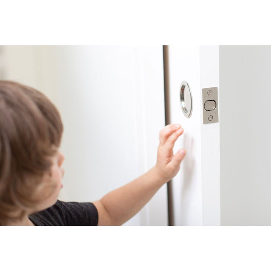 Emtek 2144 Round Pocket Door Tubular Lock (2-1/2" Diameter) - Passage ...