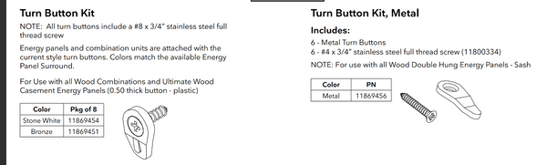 Marvin Nylon Turn Button for Energy Panels - Choose Color – Golden ...
