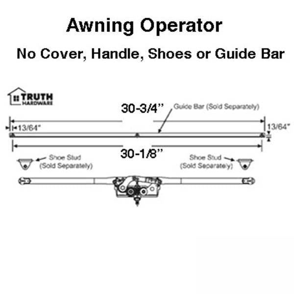 28-3/4 inch Awning roto crank operator, Dual Arm Entrygard window ...
