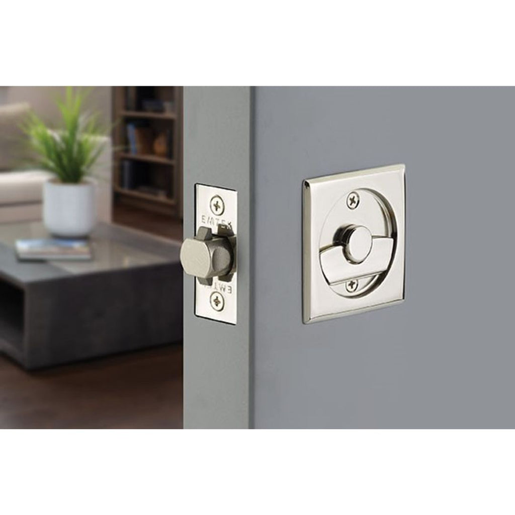 Emtek 2134 Square Pocket Door Tubular Lock (2-1/2" x 2-1/2") - Passage ...