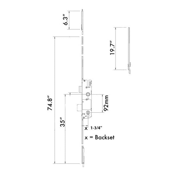 CREMONA 35/92 INACTIVE SHOOTBOLT, PASSIVE DOOR SHOOTBOLTS ONLY, SILVER ...