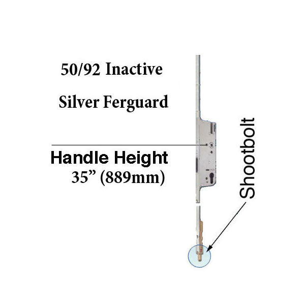 CREMONA 50/92 INACTIVE SHOOTBOLT, PASSIVE DOOR 2 POINT LOCK- SILVER ...