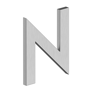4" LETTER N, B SERIES WITH RISERS, STAINLESS STEEL – Golden Locks Inc