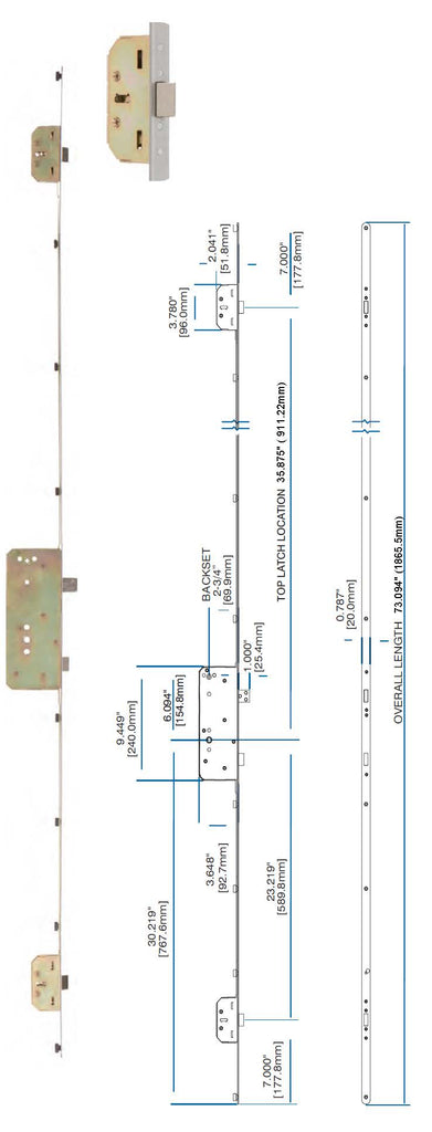70108768 Rockwell RS Multipoint Triple Latch Lock for American Entry D ...