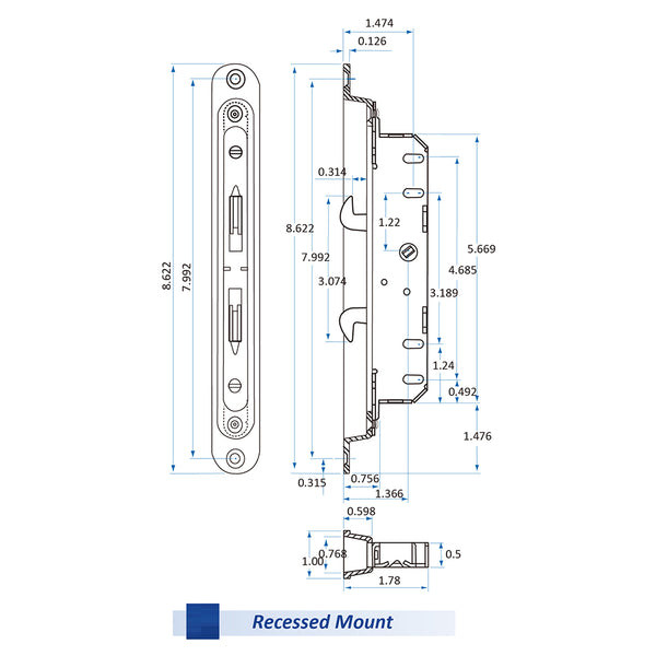 70910877 Rockwell Keystone Dual Point Lock for Sliding Glass Doors &nd ...