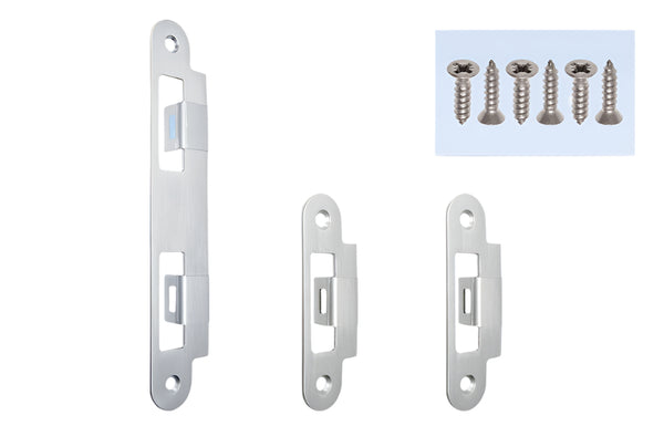 G-U LATCH AND DEADBOLT STRIKE PLATE KIT, REVERSIBLE, 2-1/4 INCH DOOR ...