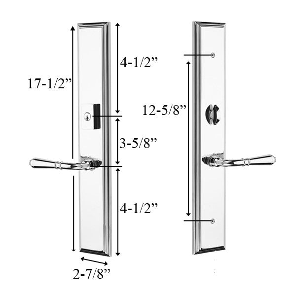 LARGE MULTI POINT ENTRY HANDLE SET - MELROSE AMERICAN KEY ABOVE ...