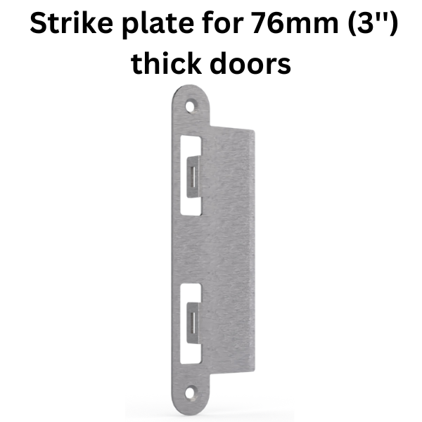 G-U Latch and deadbolt strike plate for 76mm (3'') thick doors, Stainl ...