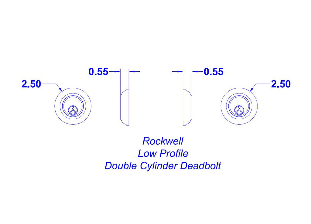 Premium Rockwell Solid Brass Low Profile Double Cylinder Deadbolt In L ...