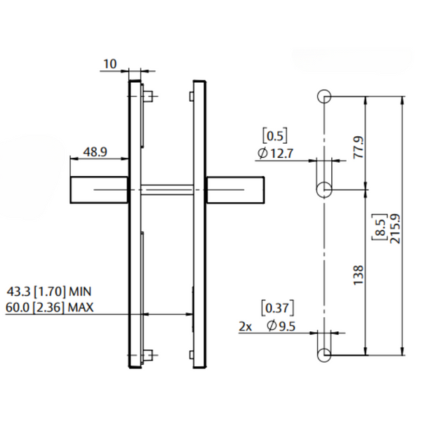 Interlock/Assa Abloy - PEAK SWING DOOR HANDLE SET DUMMY 92MM- PVD BRUS ...