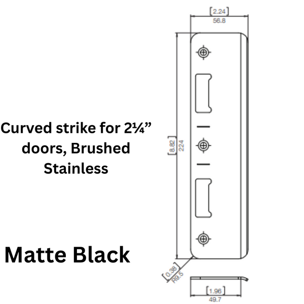 Interlock/Assa Abloy - Curved strike for 2¼” doors, Matte Black ...