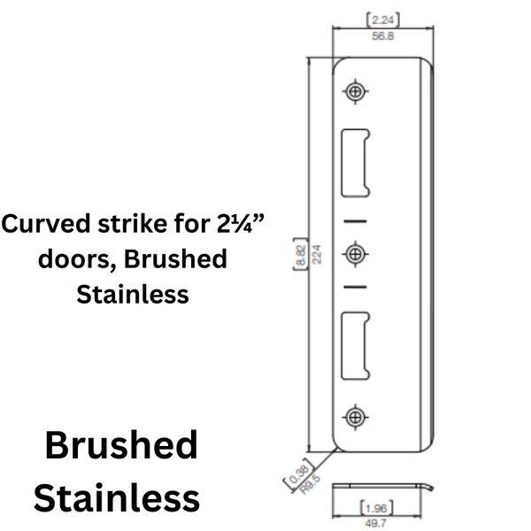 Interlock/Assa Abloy - Curved strike for 2¼” doors, Brushed Stainless ...