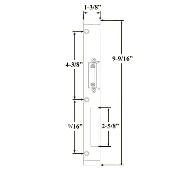 RAISED LATCH & DEADBOLT STRIKE PLATE - LEFT HAND – Golden Locks Inc