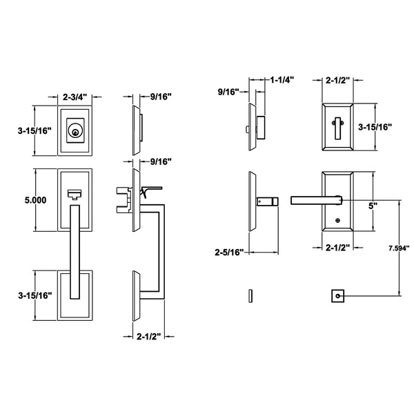 H310MPDLUS4 Rockwell Premium Multipoint Zenia Solid Brass Entry Door H ...