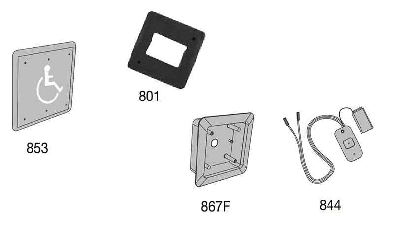 LCN 8310-3853WF 4-3/4" x 4-3/4" Square, Wireless Wall and Flush Mount ...