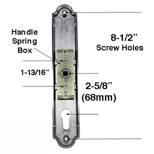 Germania Lever, Lara 68mm Backplate, Patio / Inactive Right hand Handl ...