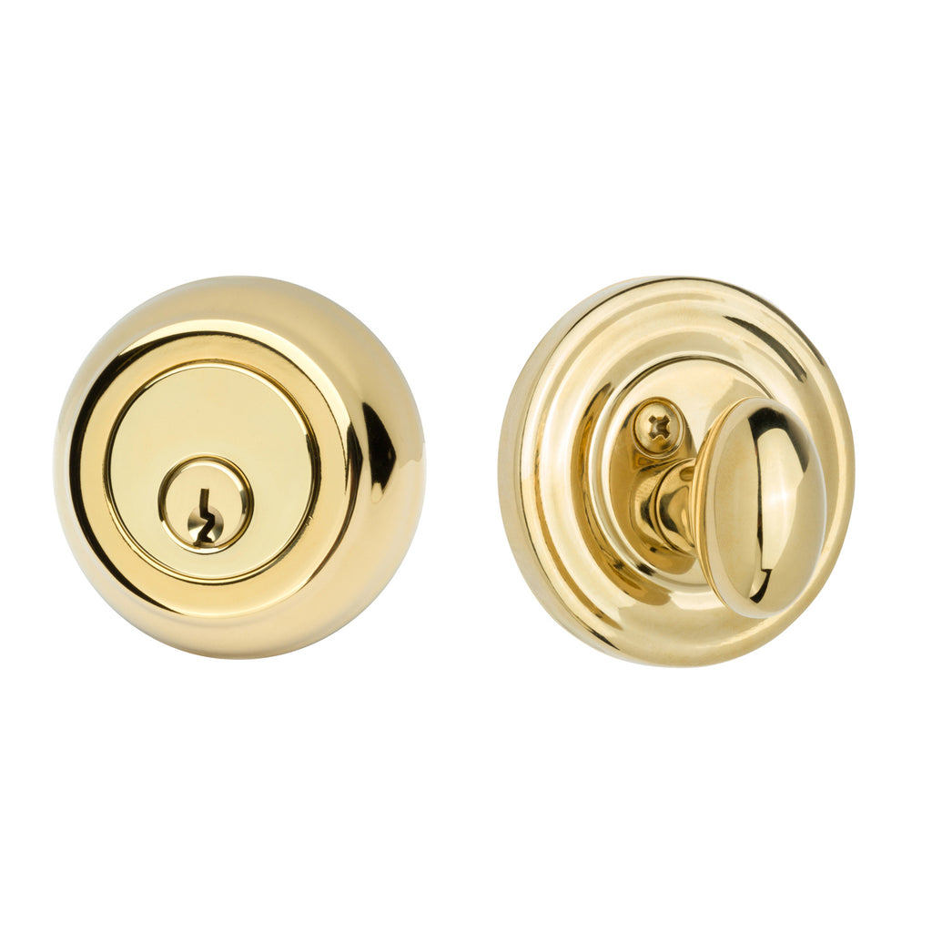 Premium Rockwell Solid Brass Low Profile Deadbolt in Polished Brass ...