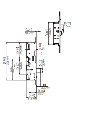 Interlock - Assa Abloy 2 Hook Multipoint Lock with 45mm Backset for 96 ...