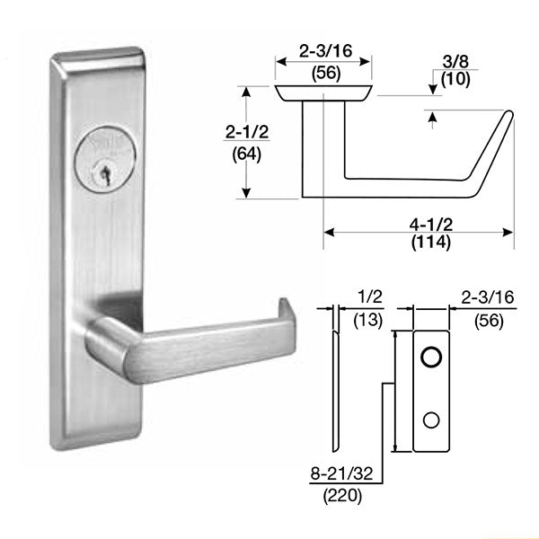 AUCN 8805FL Storeroom Mortise Lock with Augusta Lever, CN Escutcheon ...