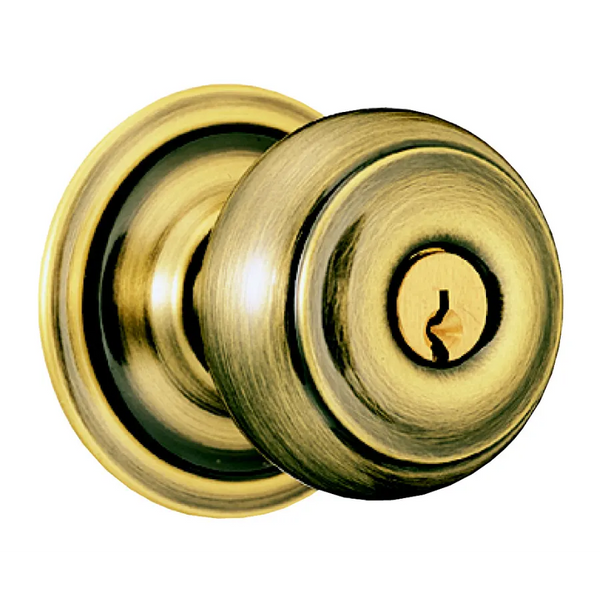 Schlage Georgian Exit Only Door Knob with Exterior Blank Plate – Golden ...