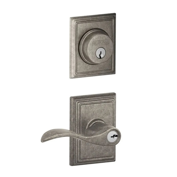 Schlage Accent Single Cylinder Keyed Entry Door Lever Set and Addison ...