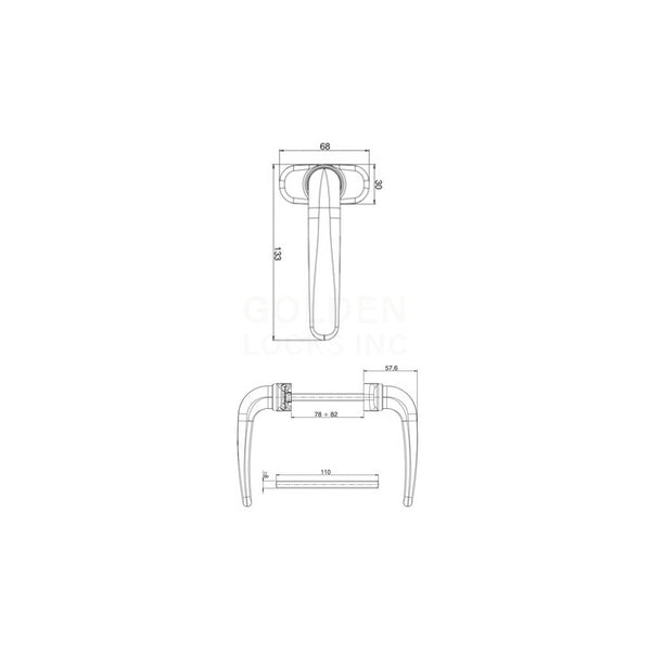 GIESSE PRIMA PLUS BALCONY HANDLES, INTERIOR / EXTERIOR, NON LOCKING ...