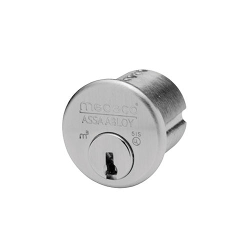 1-1/8" Medeco 10-0200-26d High Security Mortise Cylinder Satin Chrome ...