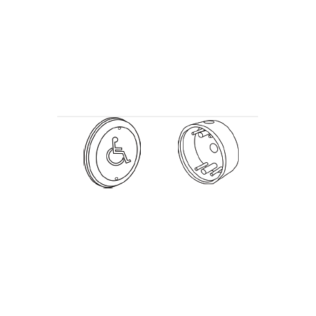 Cal-Royal 8637-SW 6" Round Stainless Steel Push Plate W/ Blue Handicap ...